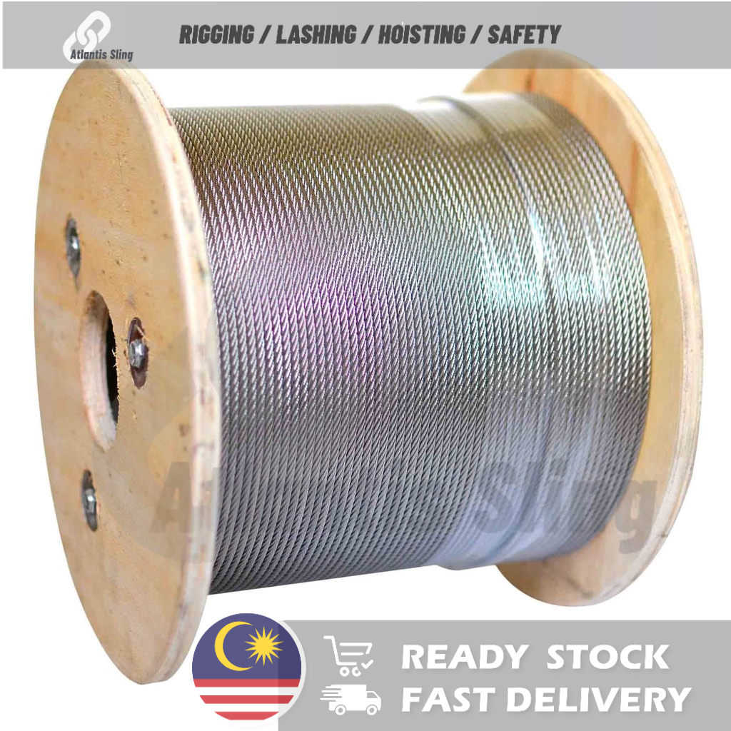 Wire Rope Cable Wire Heavy Duty Stainless Steel SS316 8MM 10MM [READY ...