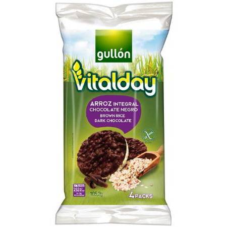 Gullon Vitalday Brown Rice Dark Chocolate Rice Cake 4 Packs 105.2g ...