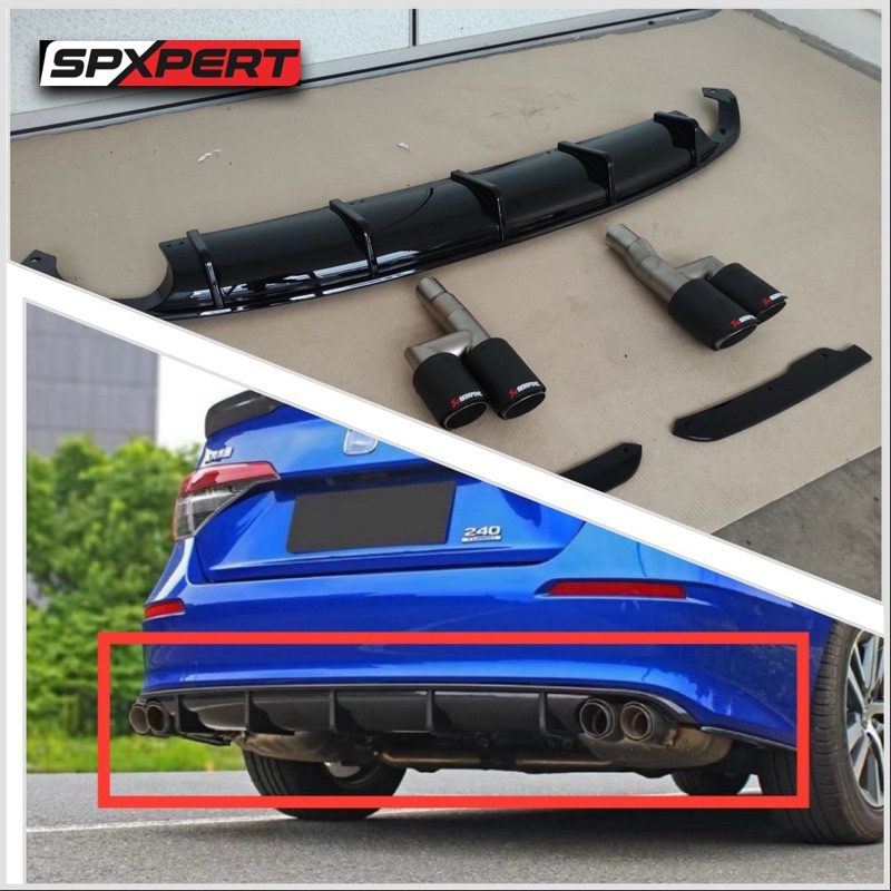 Honda civic fe rear diffuser with exhaust | Shopee Malaysia