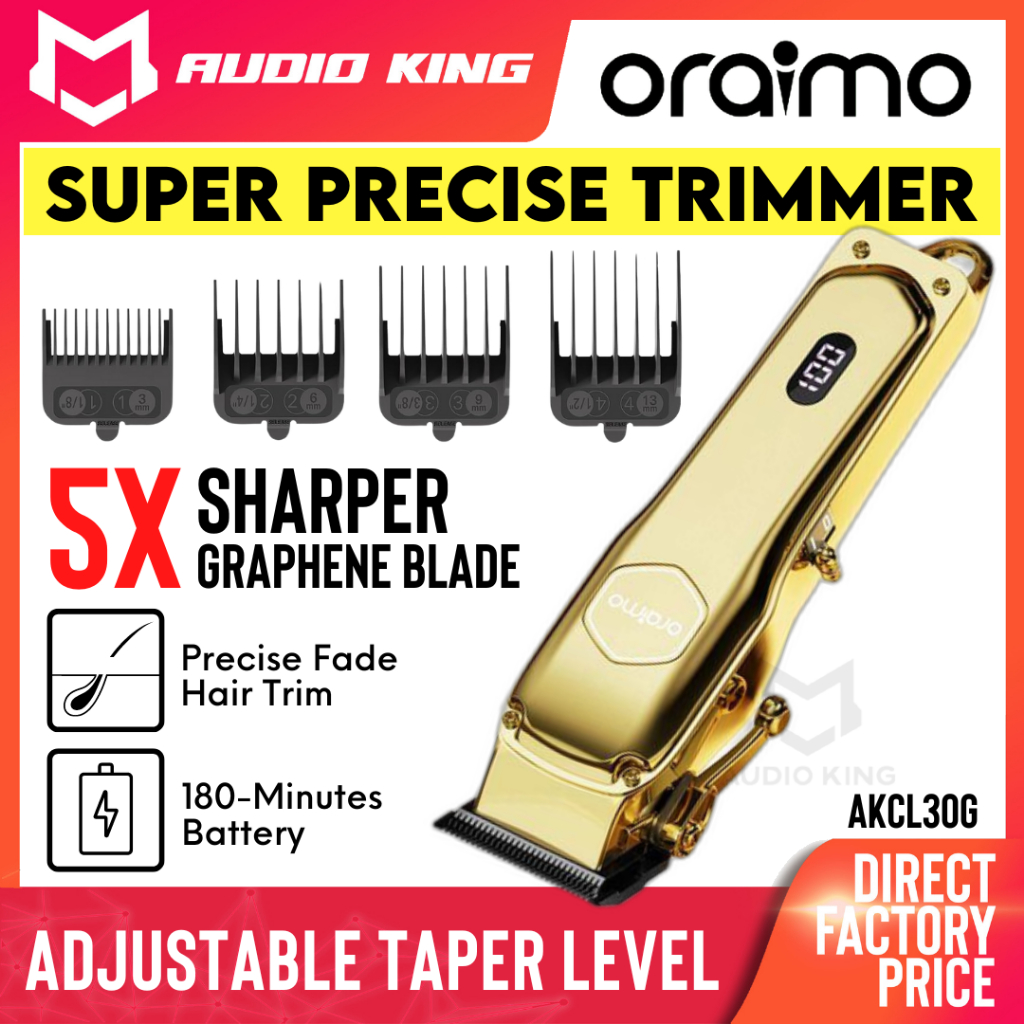 ORAIMO Rechargeable Barber Hair Clipper Cordless Cutter Machine Mesin ...