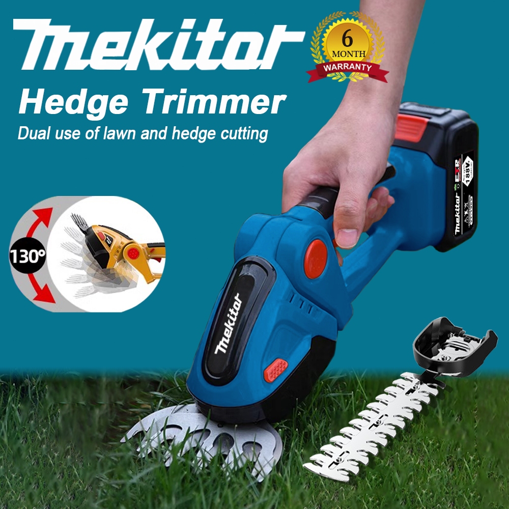 Mekitor cordless hedge trimmer mesin trim pokok electric garden flower ...