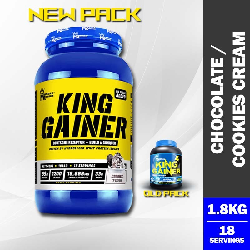 King Gainer 1.8kg by Muscle Kingdom (Chocolate/Cookies Cream) - Weight ...
