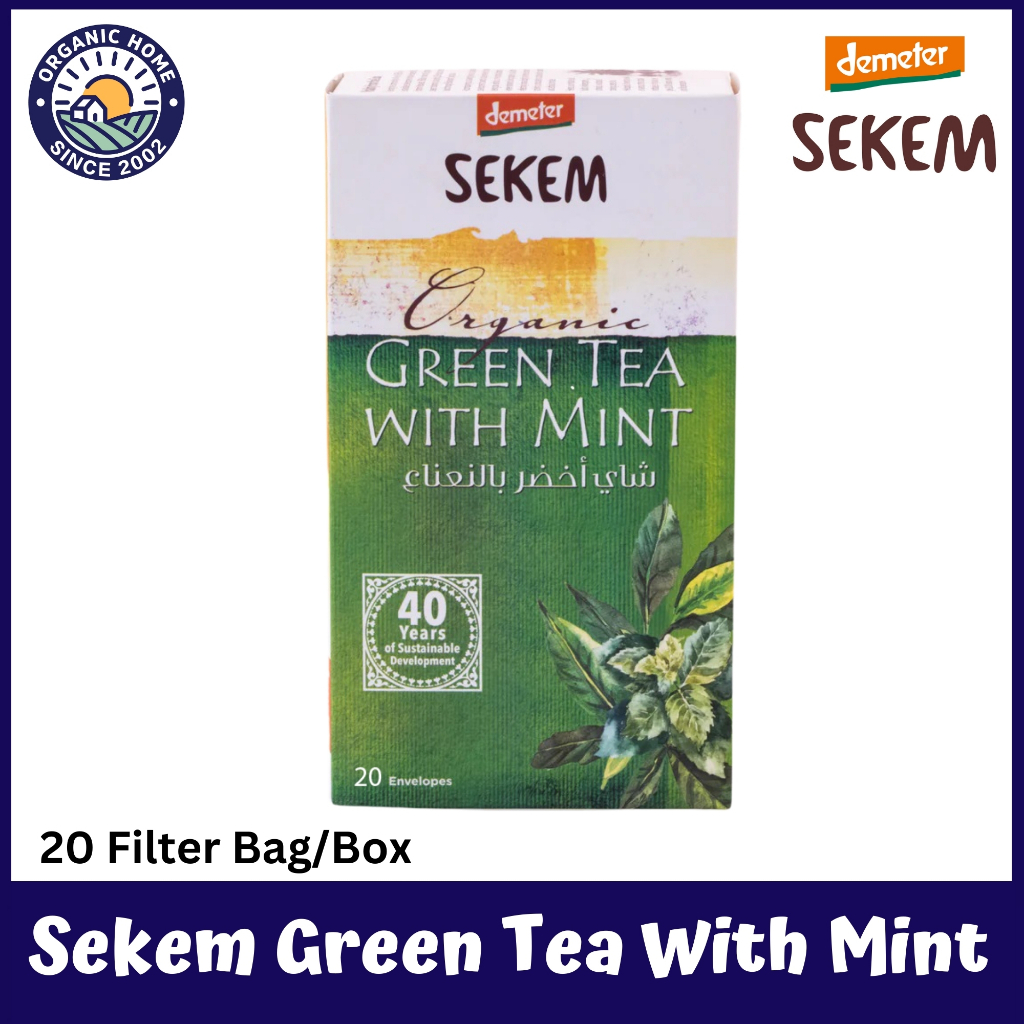 SEKEM DEMETER ORGANIC GREEN TEA WITH MINT / (20 FILTER BAGS/BOX ...