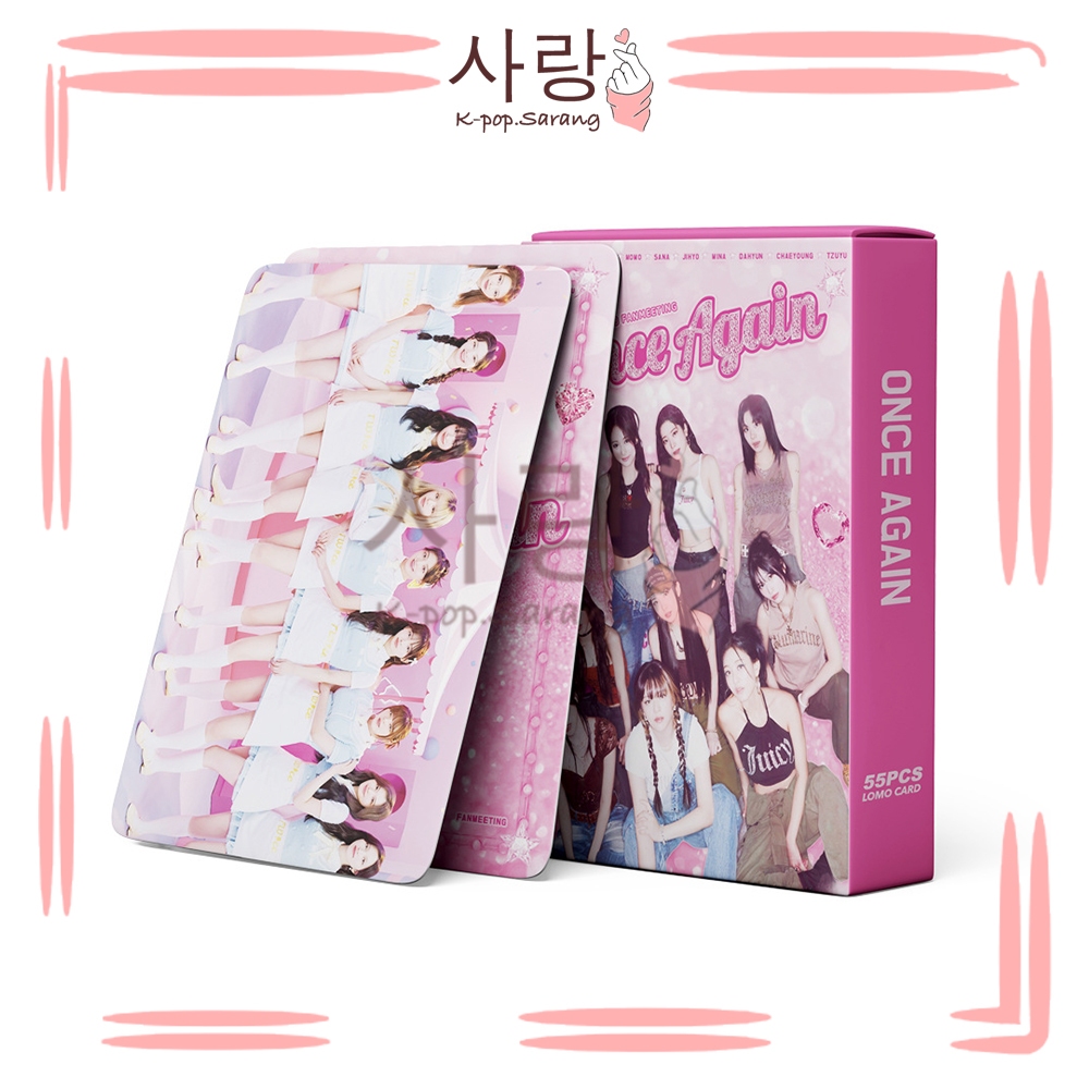 55pcs TWICE《ONCE AGAIN》Pink Group LOMO Cards Set Collection Kpop Mina ...