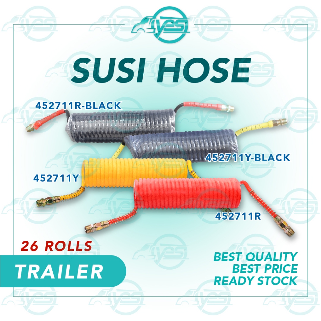 TRAILER SUSI HOSE LORRY TRUCK SUSI AIR HOSE YELLOW/RED 26ROLL | Shopee ...