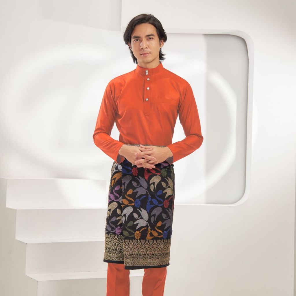 Orange Brick / Oren bata Baju Melayu Mhaleq | Shopee Malaysia