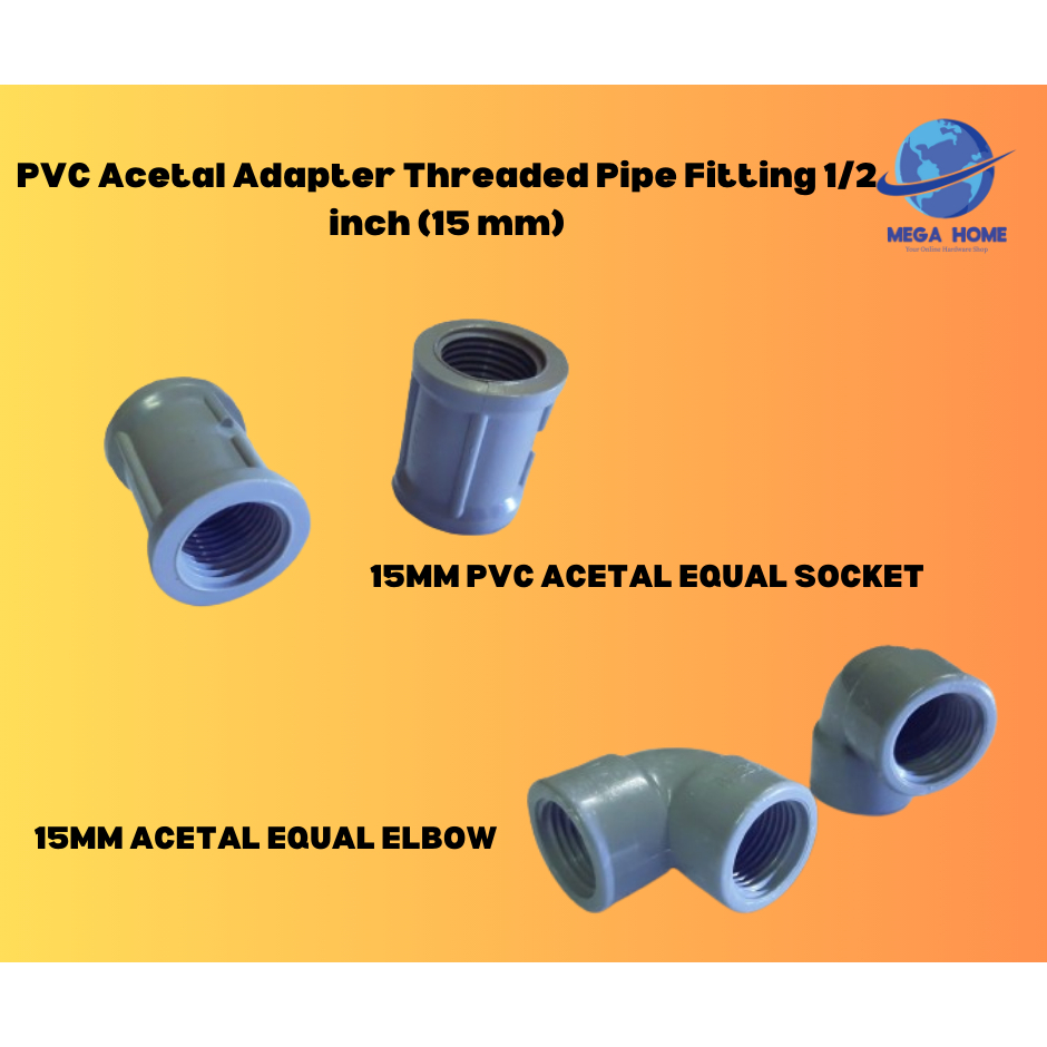 STOCKED FAST SHIPPING🔥现货速发 PVC ACETAL EQUAL SOCKET/ELBOW 15MM ½ ...