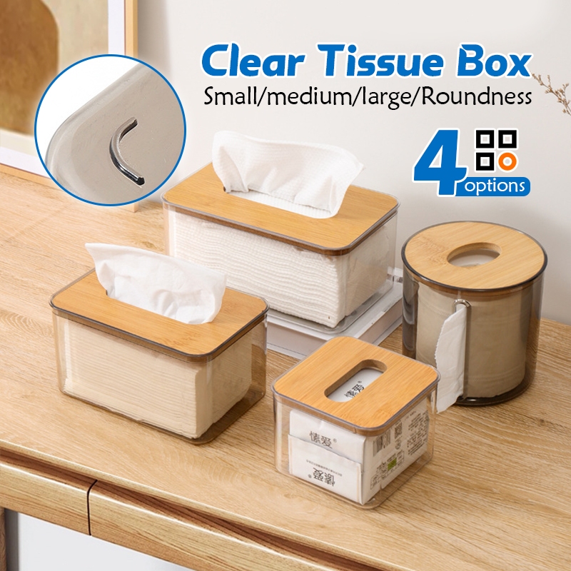 Transparent Tissue Box Toilet Paper Holder Clear Tissue Storage Box ...