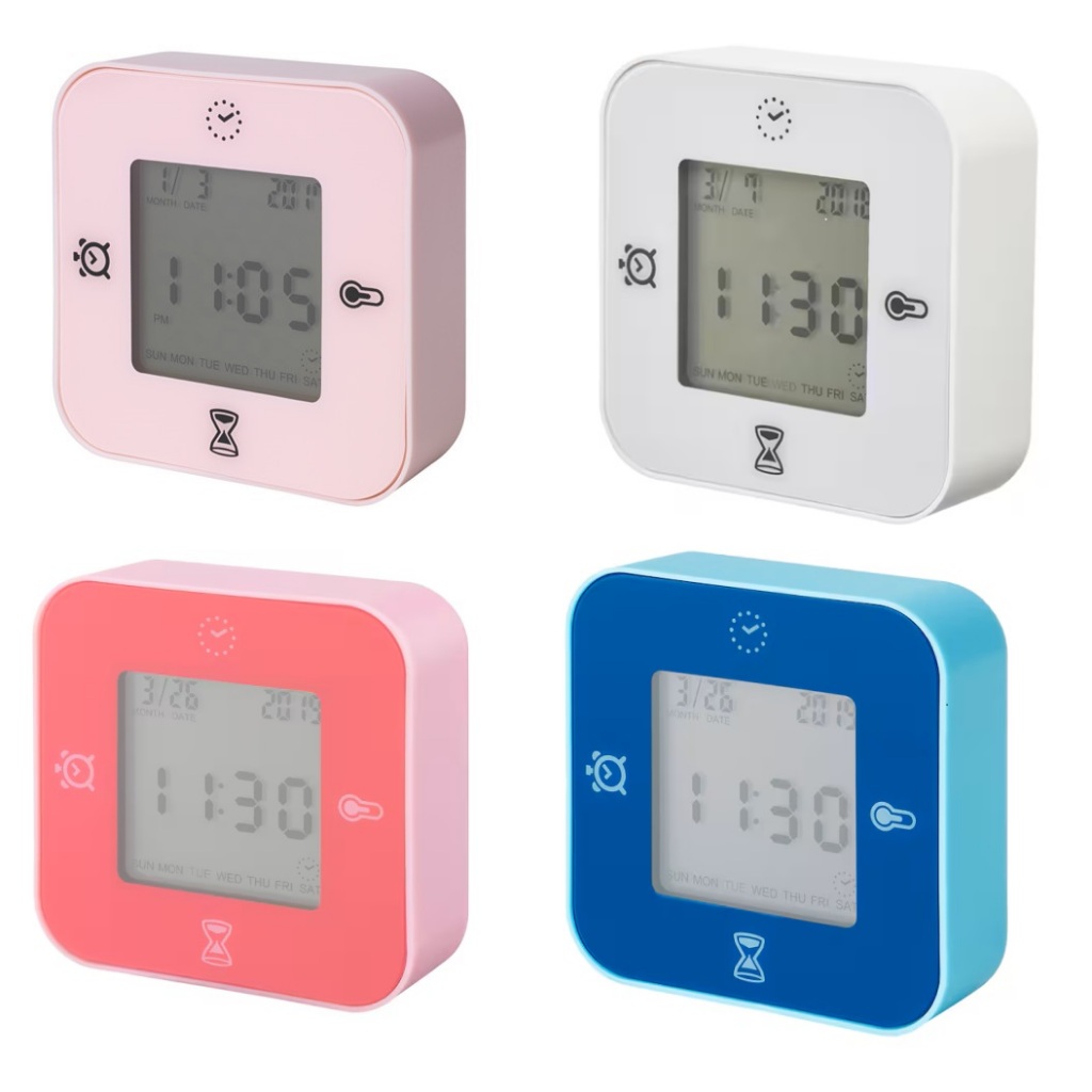 IKEA LOTTORP KLOCKIS Digital Clock | thermometer | alarm | timer | Jam | termometer | Pink ...