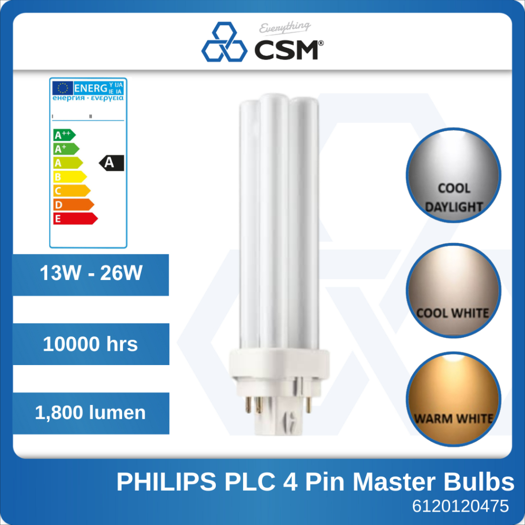 PHILIPS PLC 4 Pin Master Bulbs (13W/18W/26W 827/865/830) | Shopee Malaysia