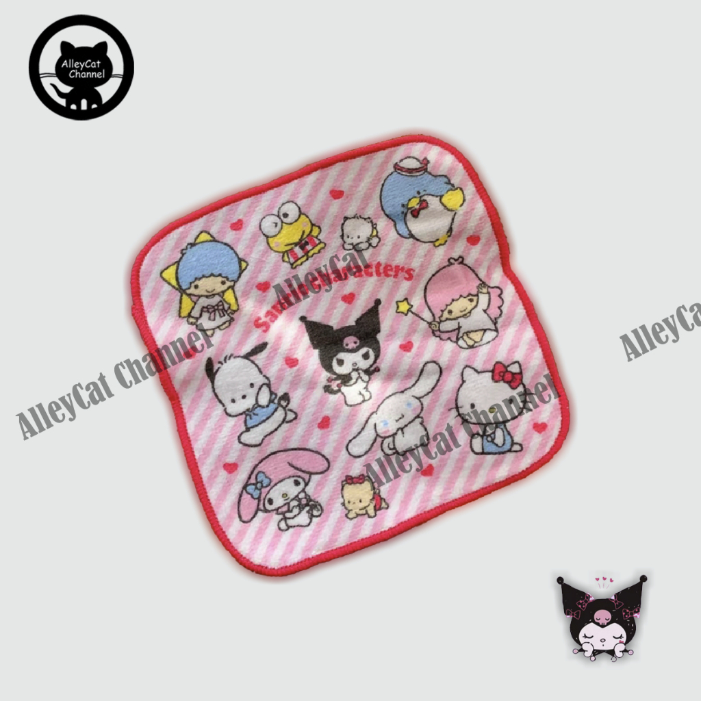 Sanrio Character Hello Kitty Kuromi Pompompurin Square Face Towel Hand ...
