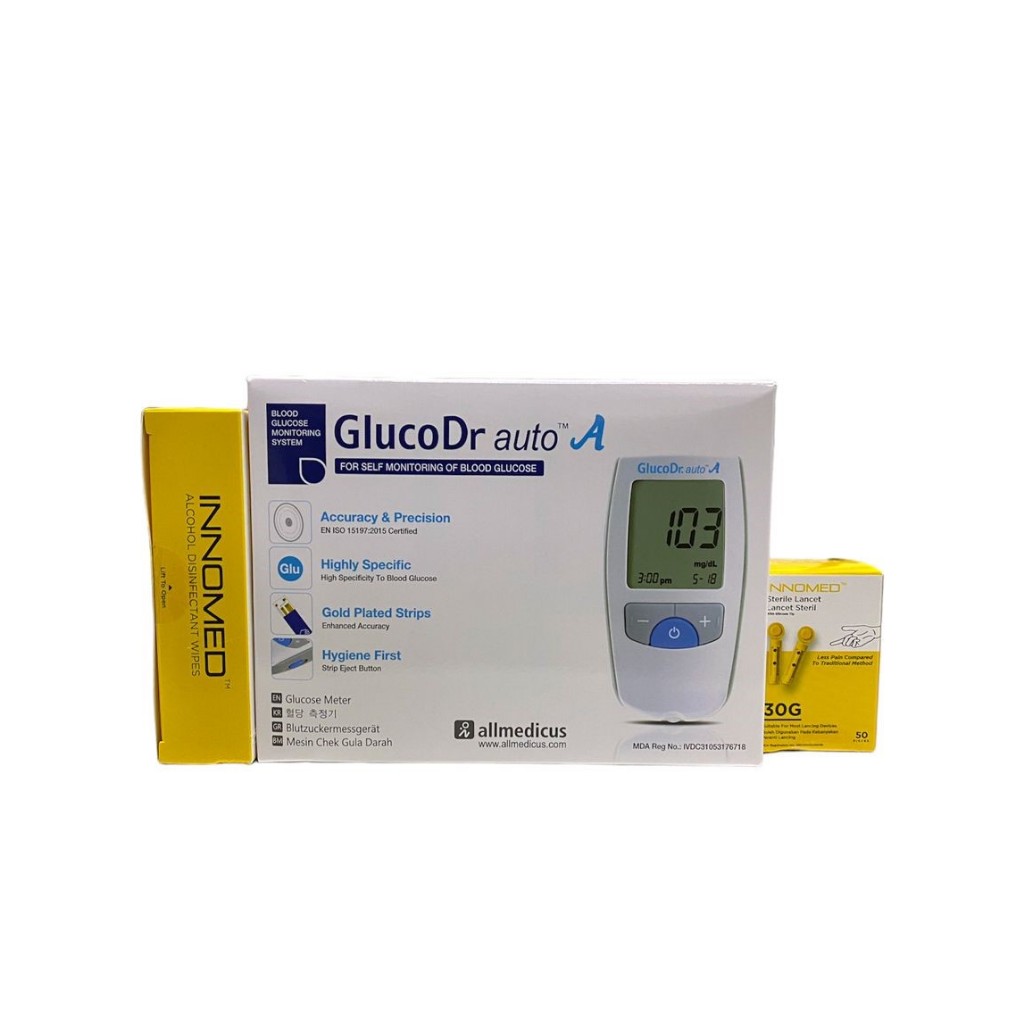 Gluco Dr Auto Blood Glucose Meter Starter Kit FOC 25s TEST STRIPS+50s ...