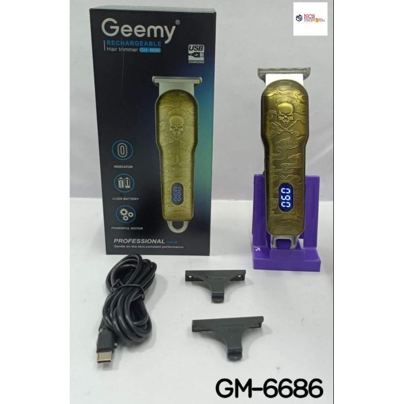 Geemy GM 6686 Electric Clipper Hair Cut Grooming Set With LCD Display ...
