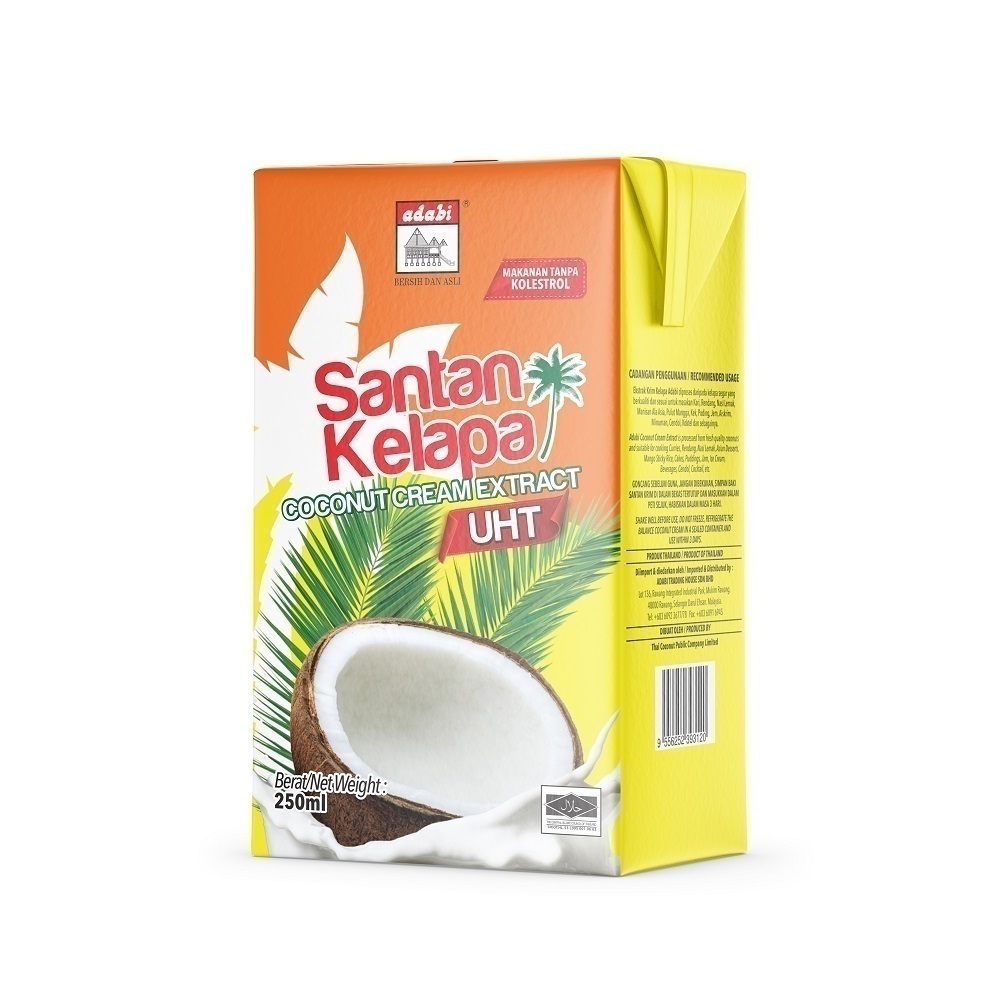 ADABI Santan Kelapa Ekstrak Krim Kelapa UHT Coconut Cream 250mL Box ...