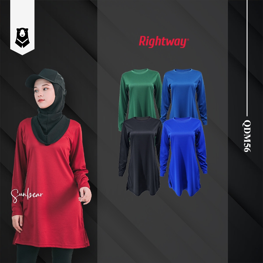 SUNBEAR RIGHTWAY Jersi Muslimah Jersey Muslimah Plain Female Lady Microfiber Muslimah Dress ...