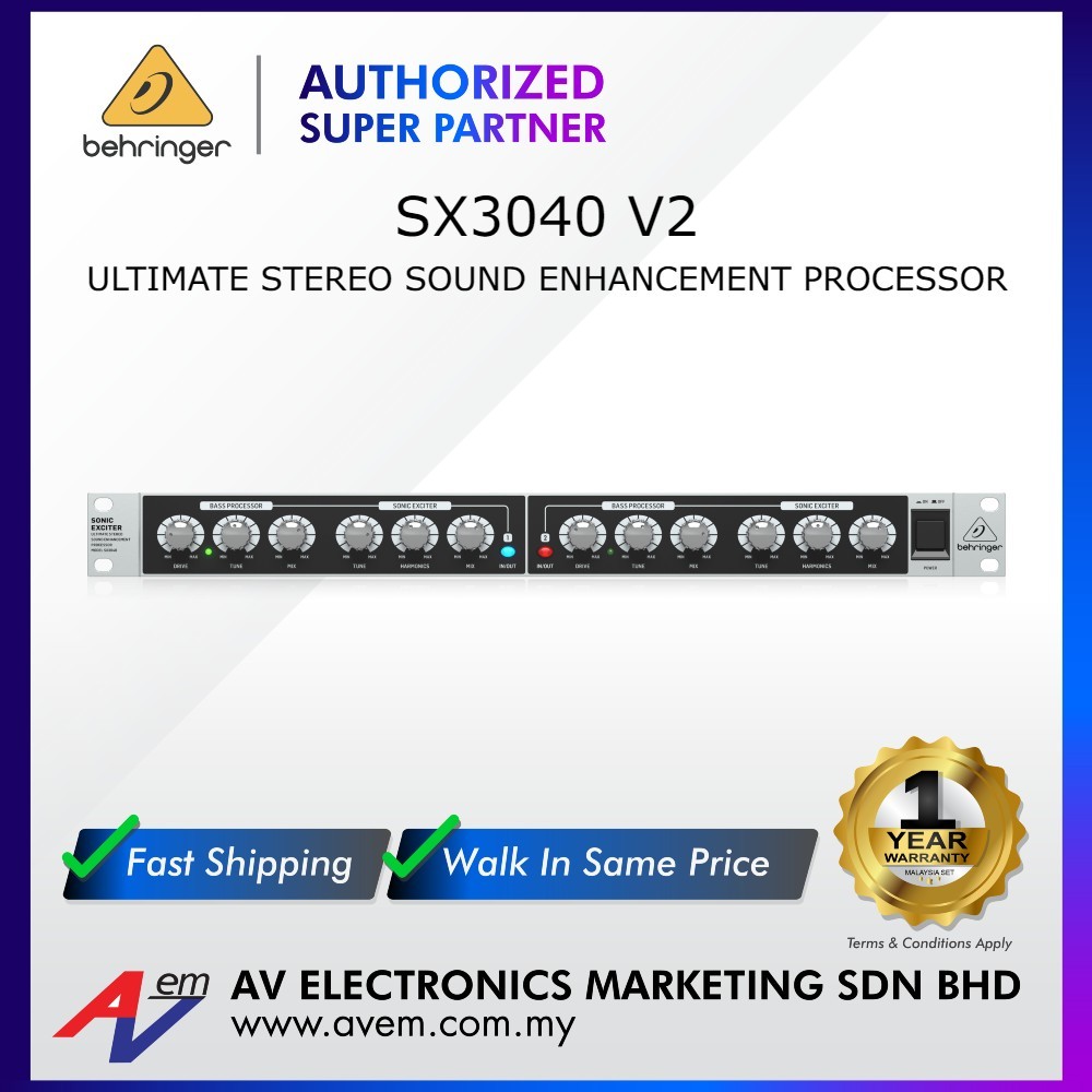 BEHRINGER SONIC EXCITER SX3040 V2 Ultimate Stereo Sound Enhancement ...