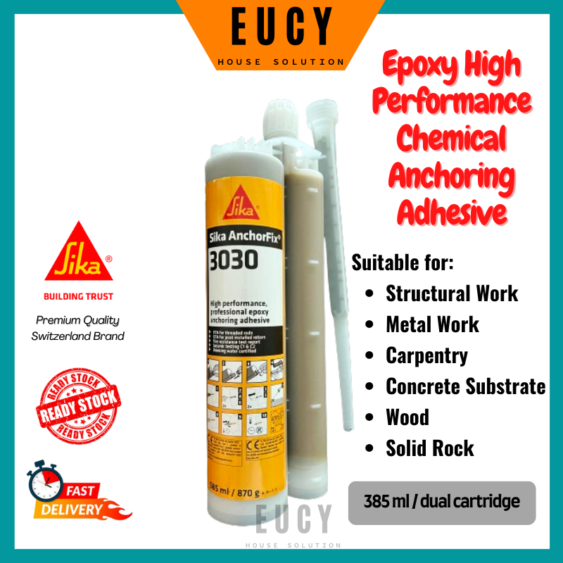 SIKA ANCHORFIX 3030 (585ml) EPOXY High Performance Chemical Anchoring Adhesive/Pelekat Penambat ...