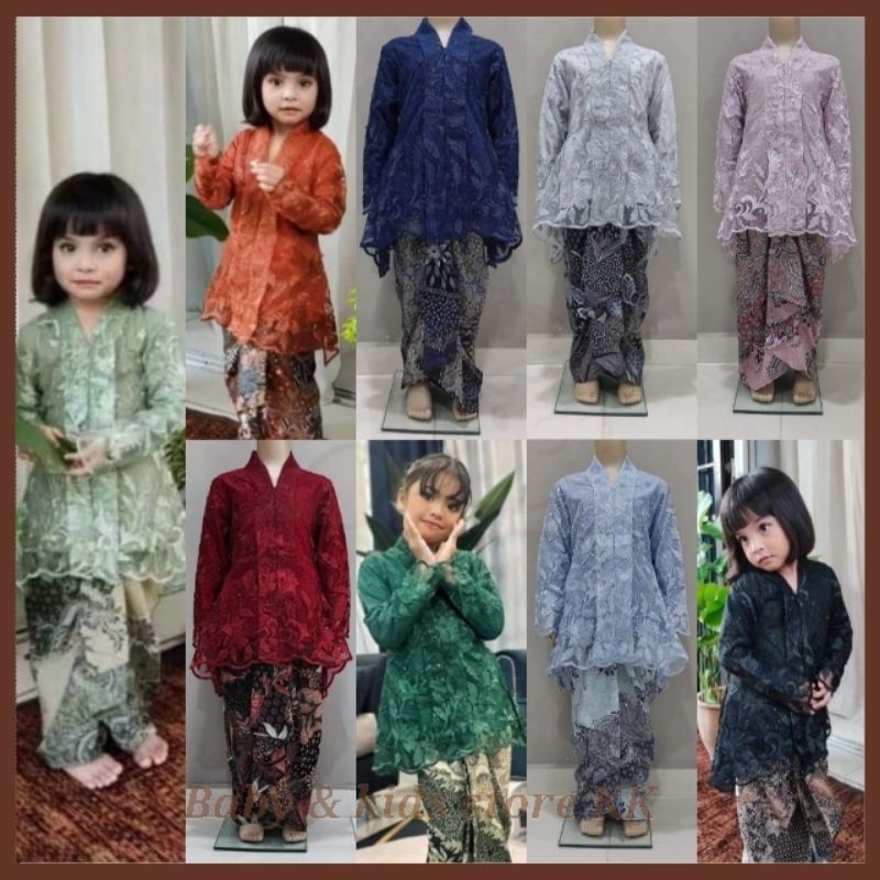 RAYA 2024 | Baju Raya Kebaya Sulam Batik Budak Perempuan | Shopee Malaysia