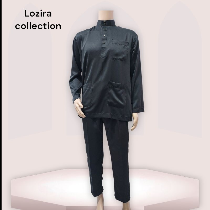Baju Melayu Hitam Cekak Musang Dewasa by Lozira | Shopee Malaysia