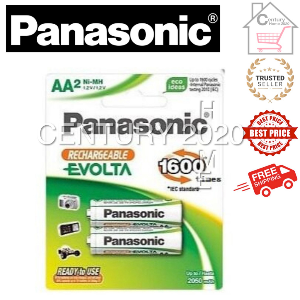PANASONIC AA Rechargeable Evolta Battery AA HHR3MVT/2B 2pcs/pack | Shopee Malaysia