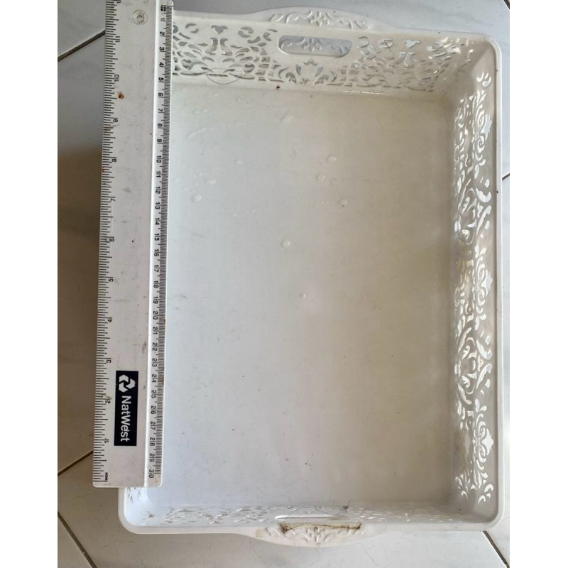 [USED] White Plastic Storage Serving Food Box Basket Tray Raya Dulang ...