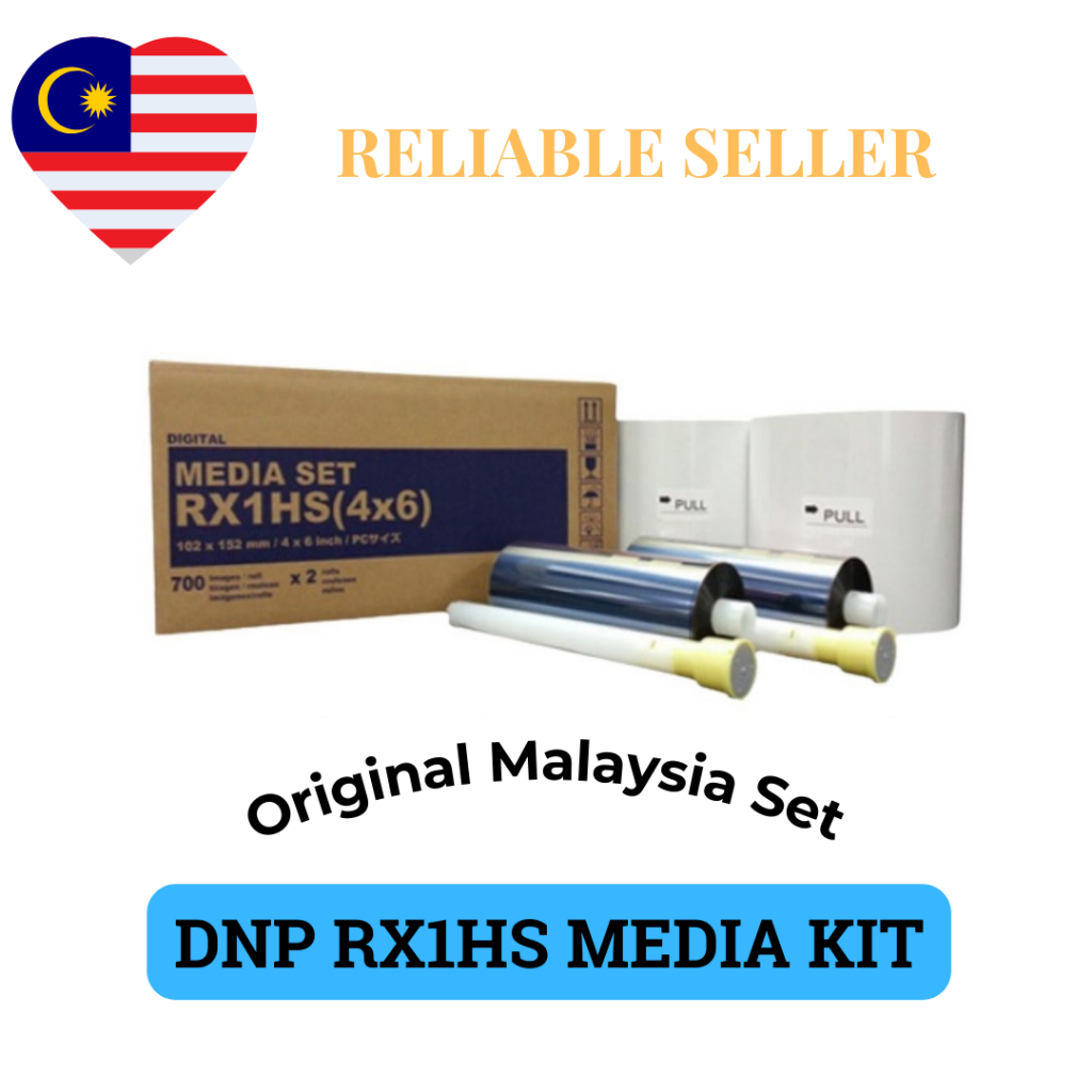 DNP paper 4x6 RX1HS Photo Paper Malaysia Set (1Roll/ 2Roll with Box) | Shopee Malaysia