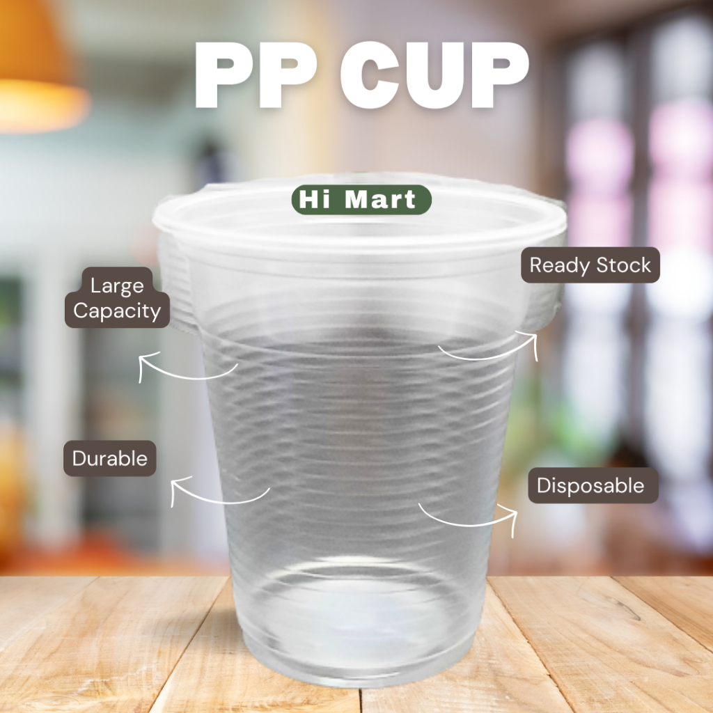 Hi Mart - 12.5x9cm Round Cup Disposable Plastic Cup Bekas Cawan Air ...