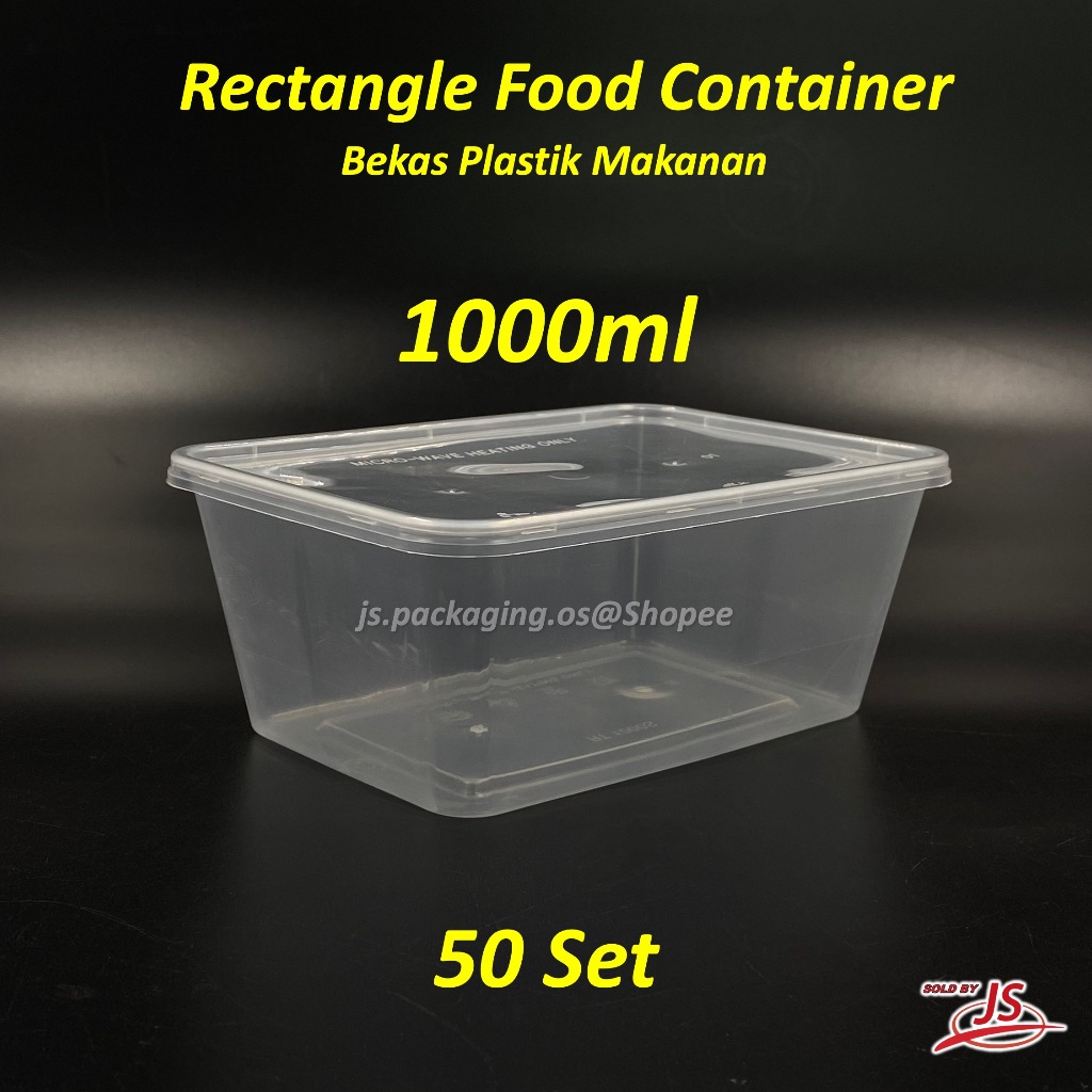 Rectangular Disposable Plastic Food Container [50Pcs] BEKAS PLASTIK ...