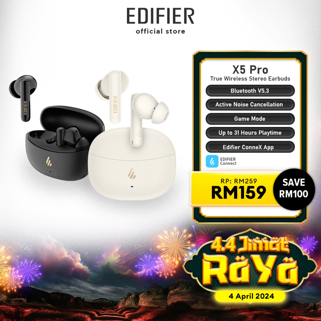 Edifier X5 Pro Earbuds - ANC | Ambient Mode | Bluetooth V5.3 | Edifier ...