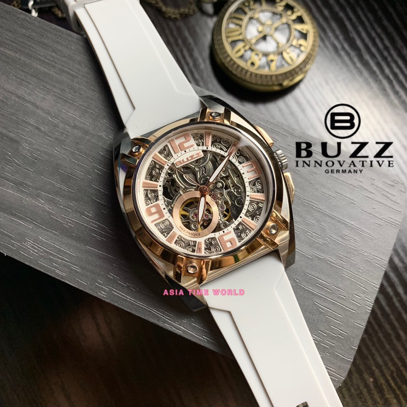 [Original] BUZZ 8090G RTT-1 Automatic Sapphire Men Watch with Skeleton ...