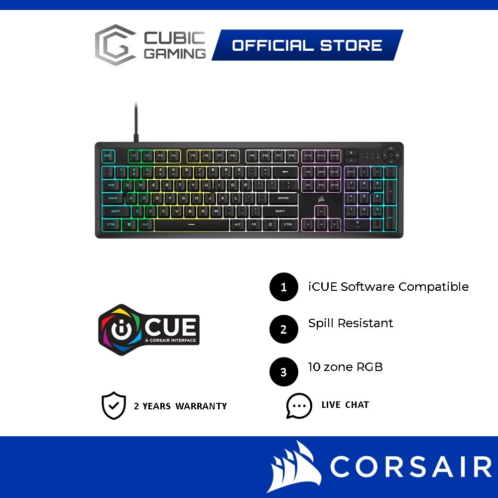Corsair K55 CORE RGB Wired Gaming Keyboard | Shopee Malaysia
