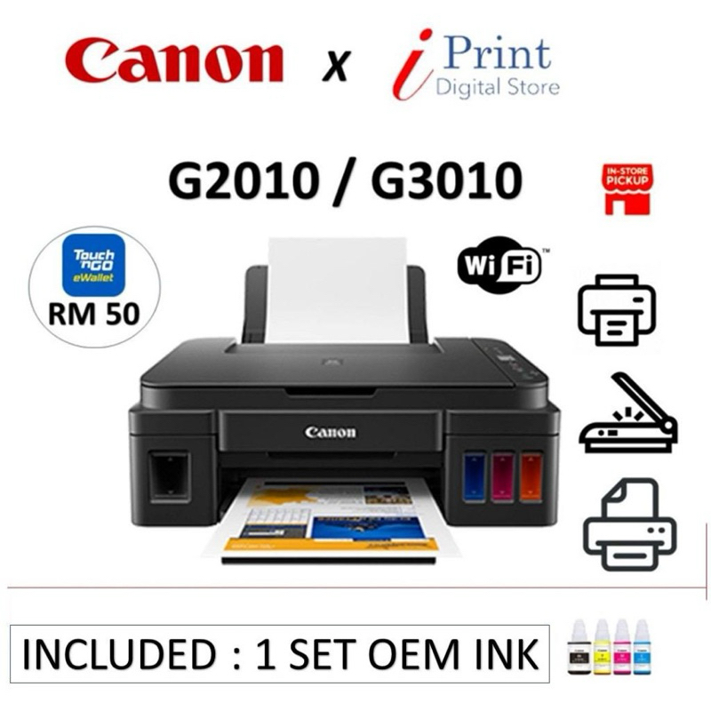 CANON G2010 / G3010 ALL-IN-ONE PRINTER [ PRINT/SCAN/COPY/WIFI] | Shopee ...