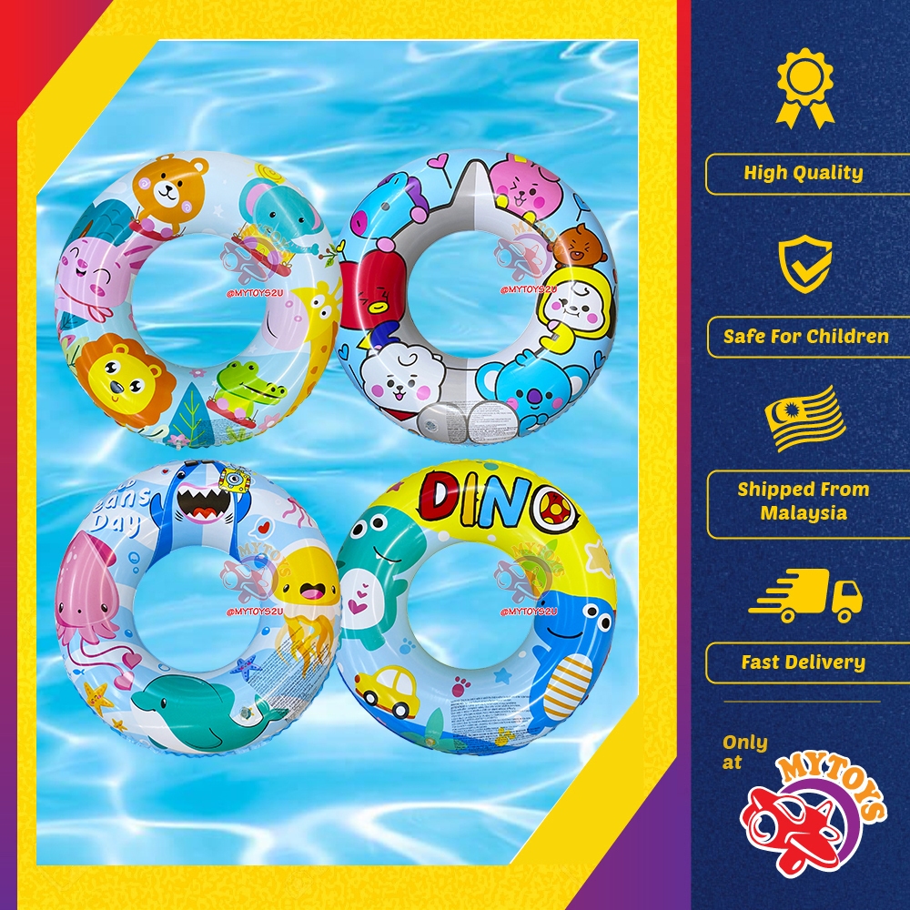 Float Swimming Ring For Kids Cartoon Inflatable Baby Boat Swimming Ring ...