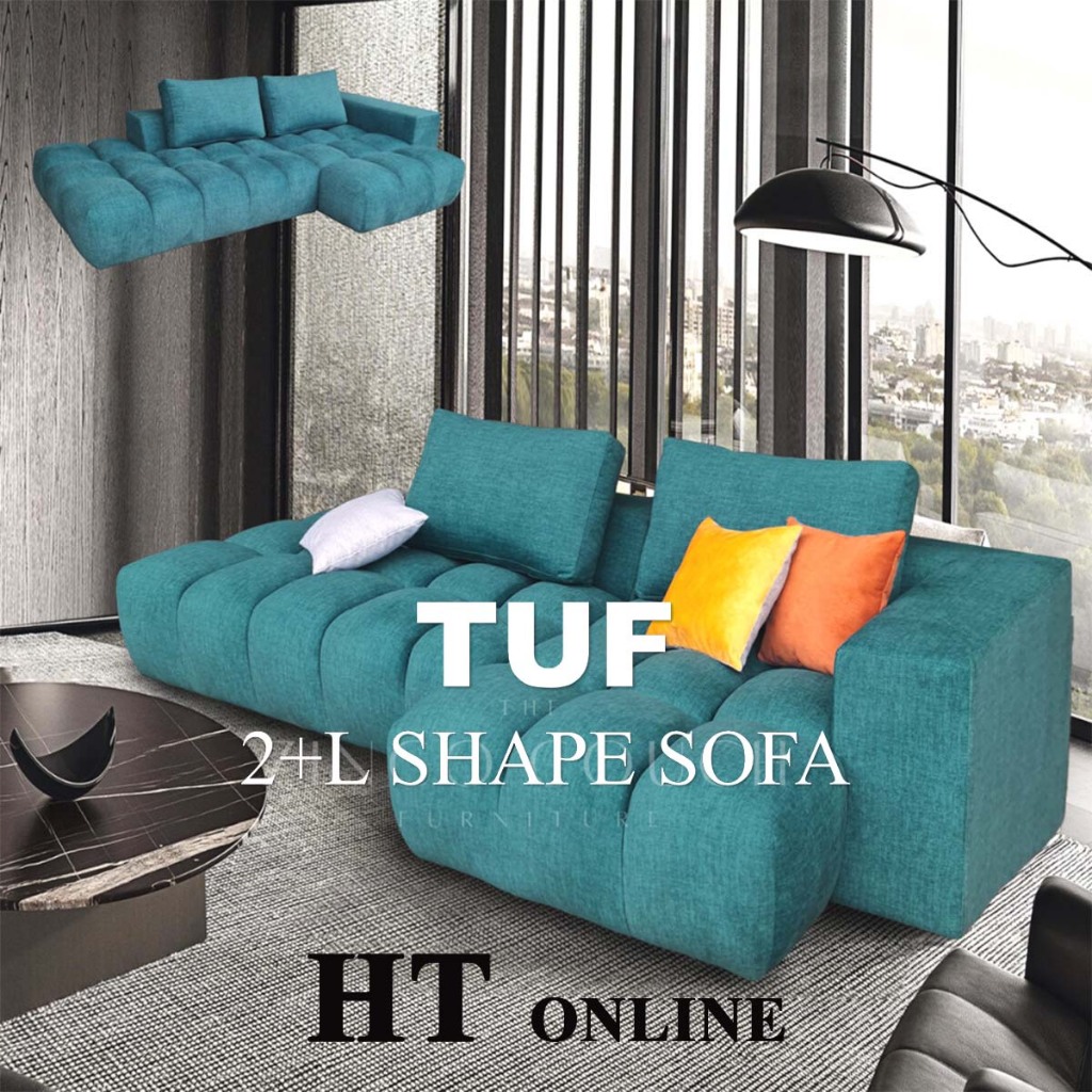 [HT ONLINE] TUF 2+L Shape Sofa / Tofu Sofa / Canvas Fabric / L Shape ...