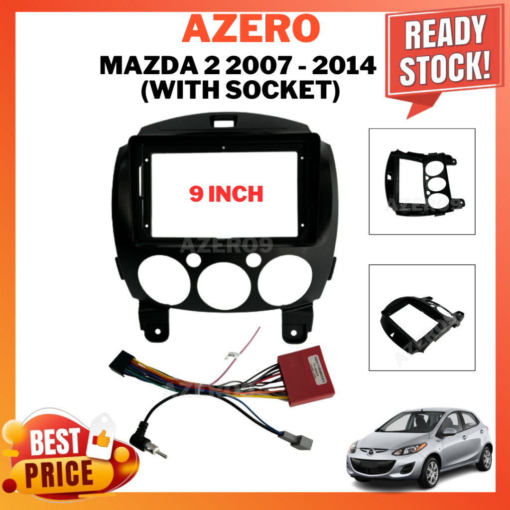 Android Player Casing 9" Mazda 2 2007 - 2014 (with Socket) | Shopee ...