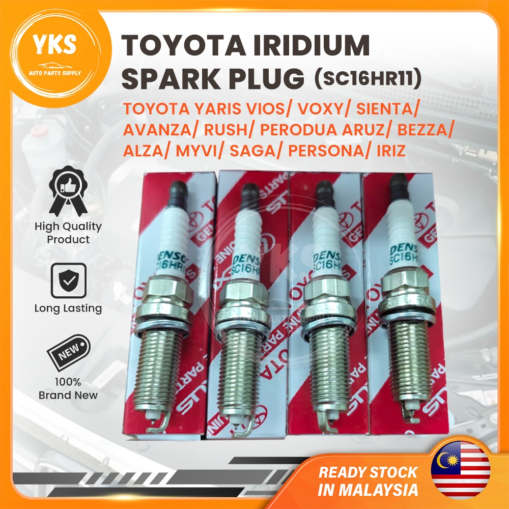 🔥TOYOTA NEW🔥(90919 01275) (SC16HR11) IRIDIUM SPARK PLUG TOYOTA VIOS 1.5 VVTI / MYVI 2017 ...