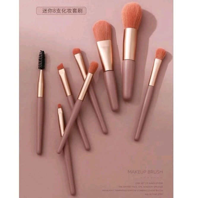 READY STOCK 8Pcs Makeup Cosmetic Mini Brush Set Makeup Travel Set / Set ...