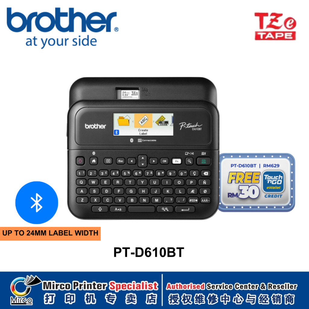 (FREE RM30 TNG)Brother PT-D610 Mobile Portable Label Printer (Bluetooth ...