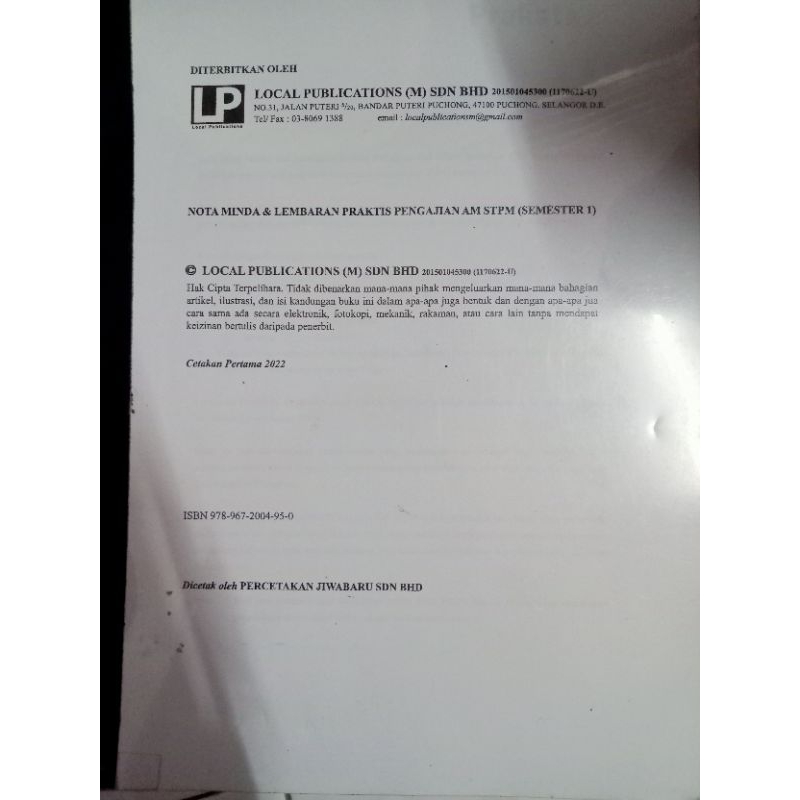buku nota lp pengajian am sem 1(fotostat) | Shopee Malaysia