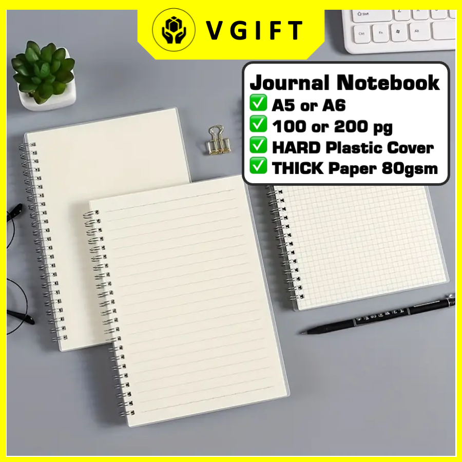 100pages 200pages Clear Notebook A4 A5 Spiral Wire O Planner Journal ...
