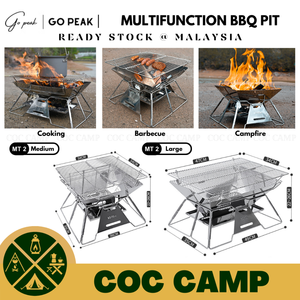 Go Peak MT2 MT3 Foldable Barbecue Grill Outdoor Camping Portable BBQ ...