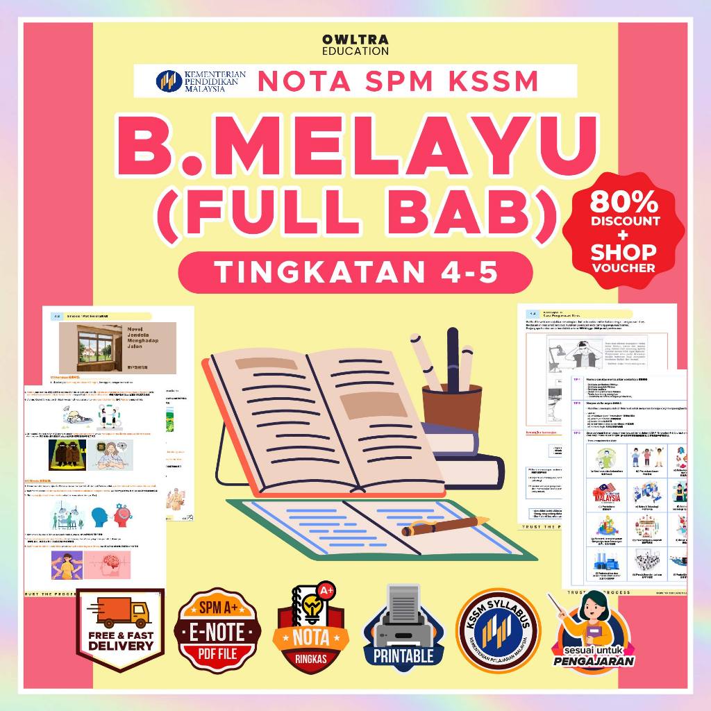 (NO DELIVERY FEE) NOTA LENGKAP BAHASA MELAYU BAHASA MALAYSIA SPM FULL BAB (KSSM) Buku Rujukan A+ ...