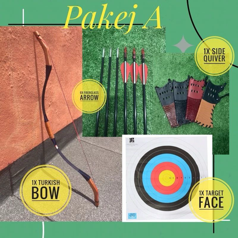 Archery turkish flatbow set busur panah tradisional memanah | Shopee ...