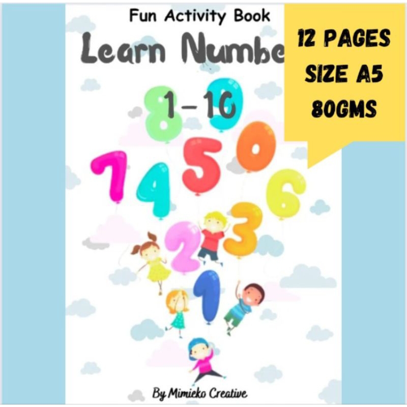 Learn Number 1-10 Activity Book for Kindergarten Kids Buku Kanak-kanak ...
