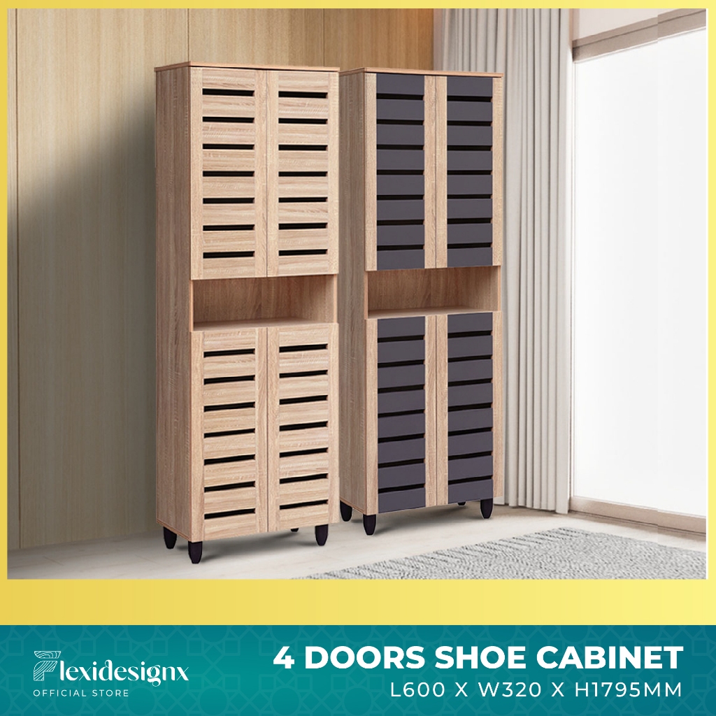 Shoe Rack / Shoe Cabinet 4 Door / Shoe Storage Cabinet / 4 Pintu Rak ...
