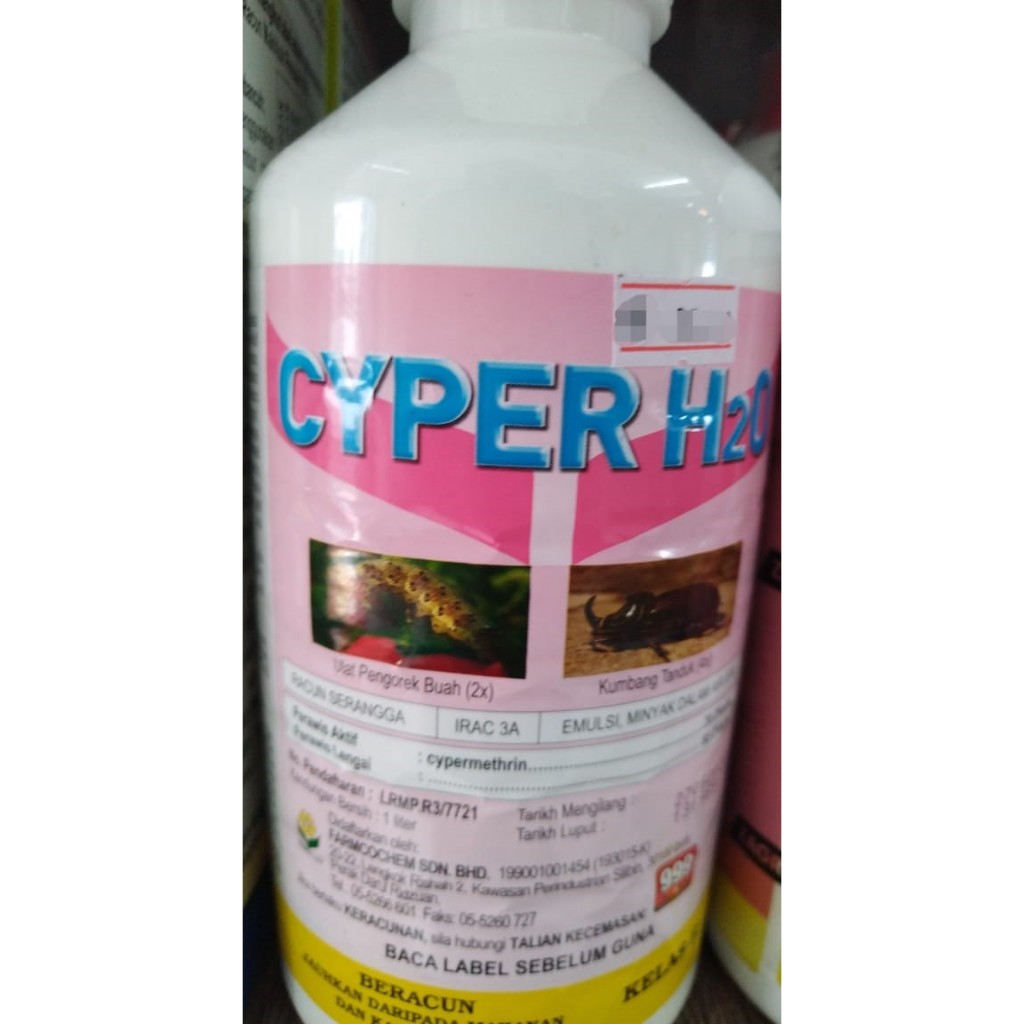 1L Cyper H20 Cypermethrin Racun Ulat Pengorek Buah Kumbang | Shopee ...