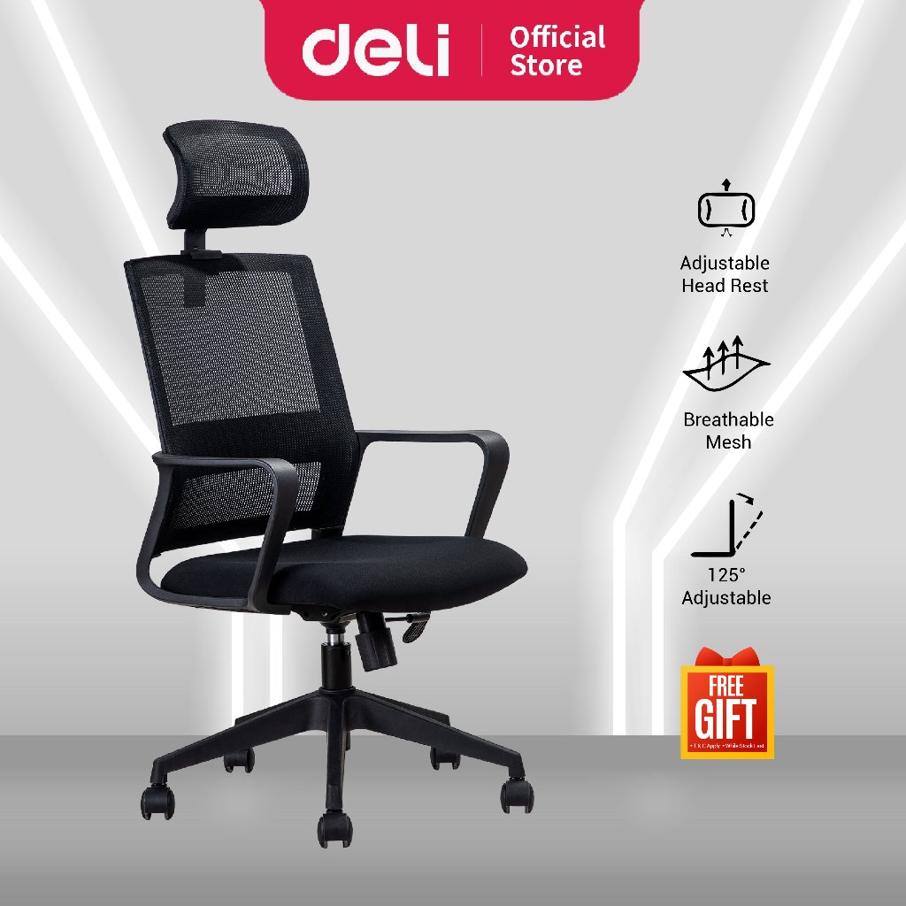 Deli Ergonomic Executive Chair Office Chair Premium Mesh Kerusi ...