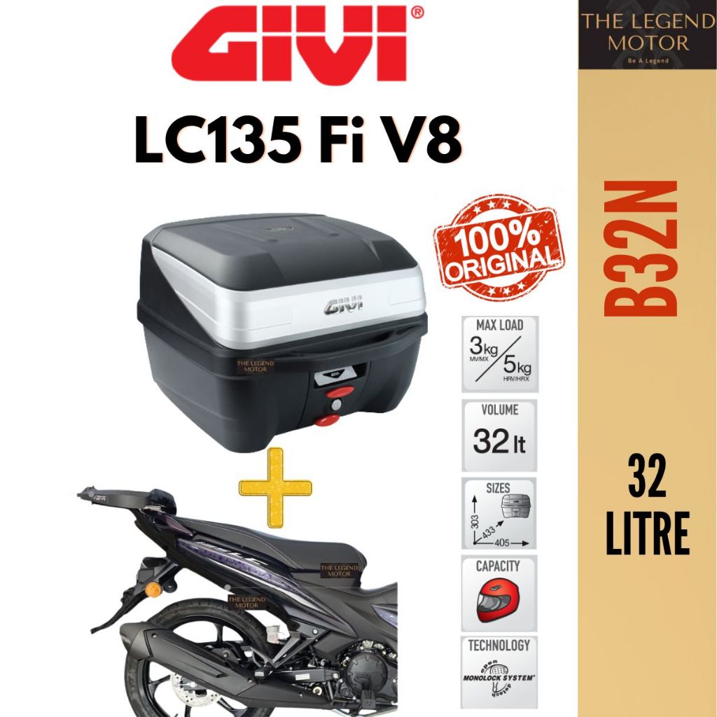 LC135 Fi V8 GIVI ZR MONORACK J HEAVY DUTY RACK KAKI TAPAK MONOLOCK TOP ...