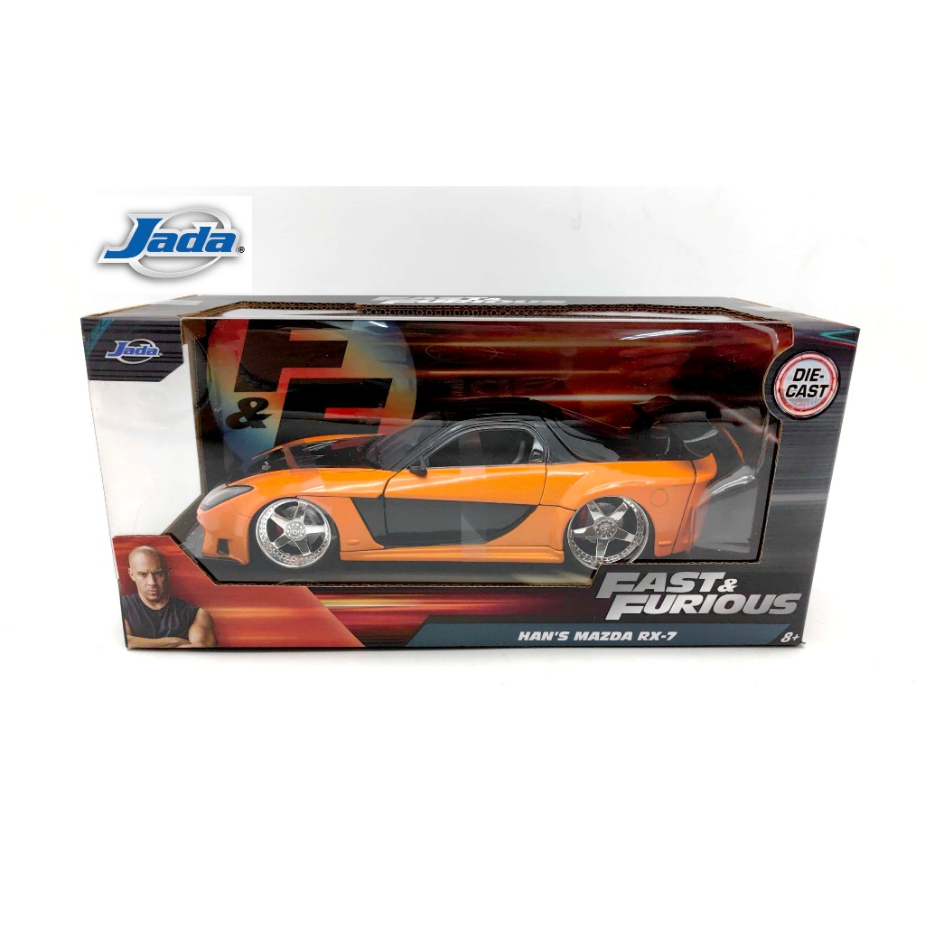 JADA 1:24 FAST & FURIOUS METAL DIE CAST HAN'S MAZDA RX-7 TOKYO DRIFT (LIMITED STOCK)(ORANGE ...