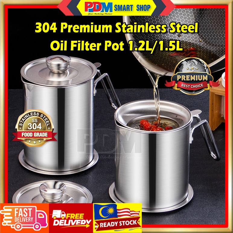 PDM Premium 304 Stainless Steel Oil Filter Pot with Eagle Spout 1.2L/1 ...